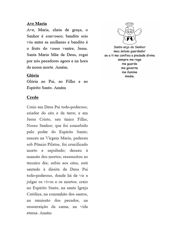 Ave Maria Pdf Oração Maria Mãe De Jesus