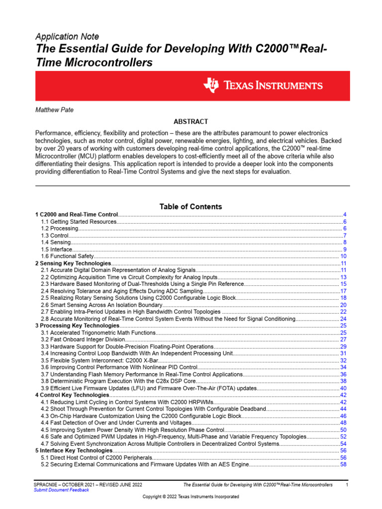 Spracn0e-The Essential Guide For Developing With C2000™RealTime ...
