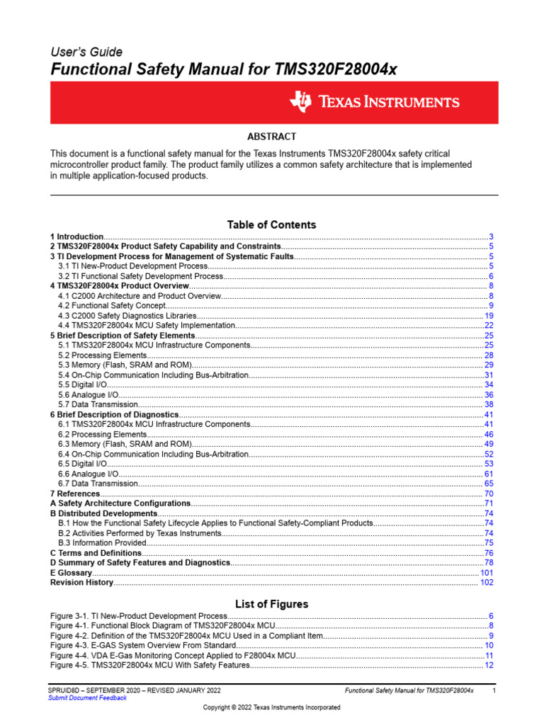 Spruid8d - Functional Safety Manual For TMS320F28004x | PDF | Microcontroller | Verification And ...
