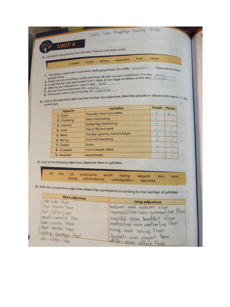 UNIDAD 4 - Workbook. | PDF