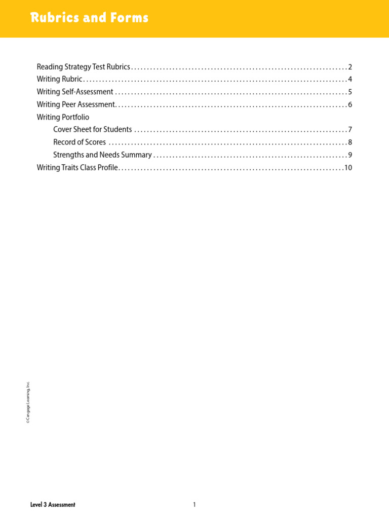 RH Assessment L3 Rubrics&AnswerKeys | PDF | Rubric (Academic) | Noun