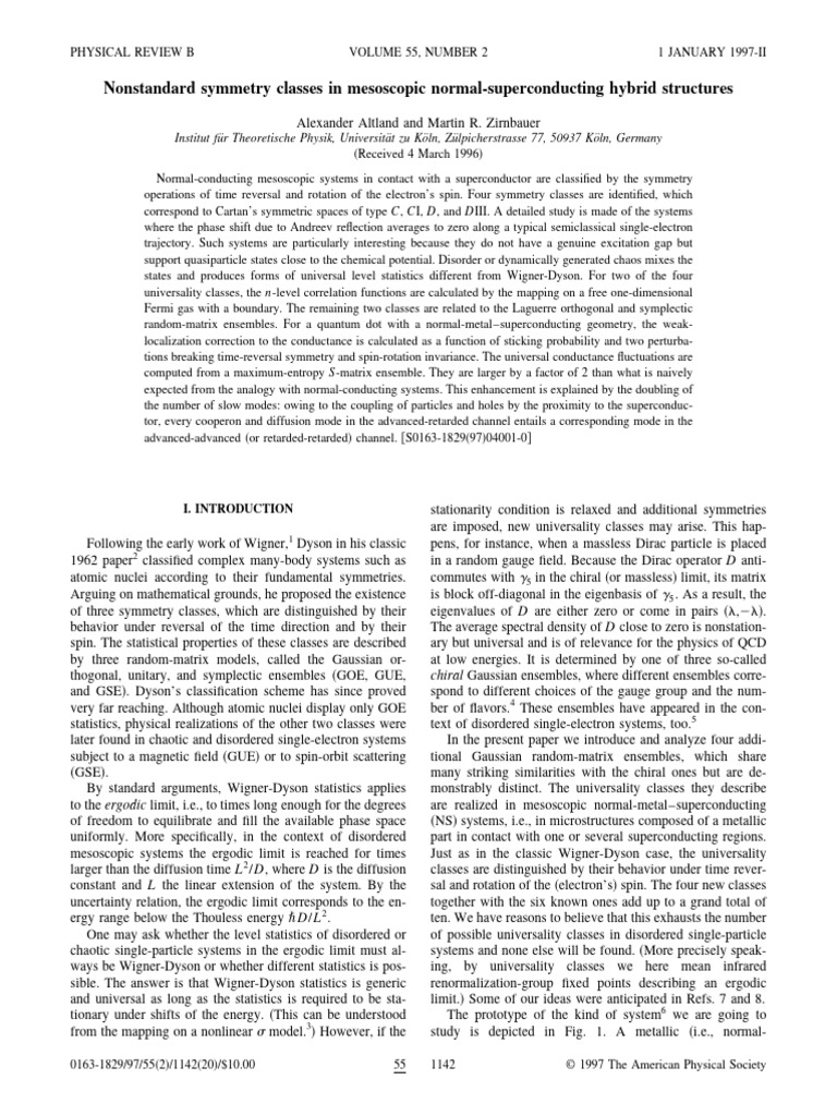 Altland1997-Nonstandard Symmetry Classes in Mesoscopic Normal-Superconducting Hybrid Structures ...