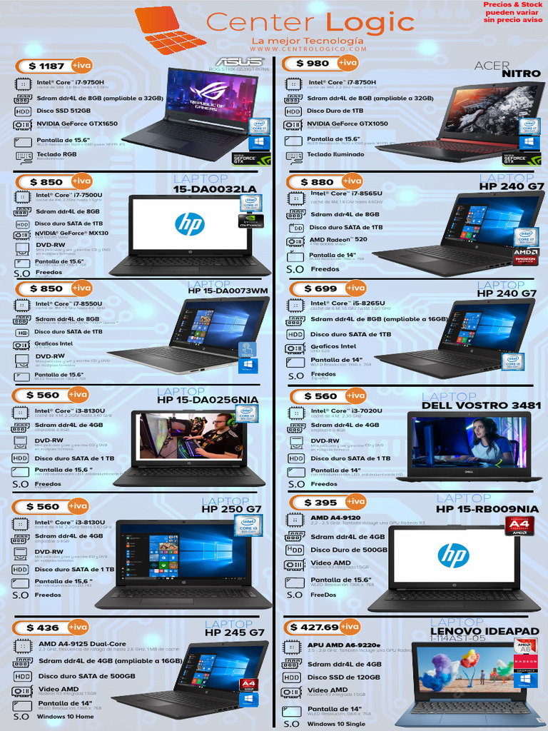 Lista de Laptop | PDF | Almacenamiento de datos de la computadora ...