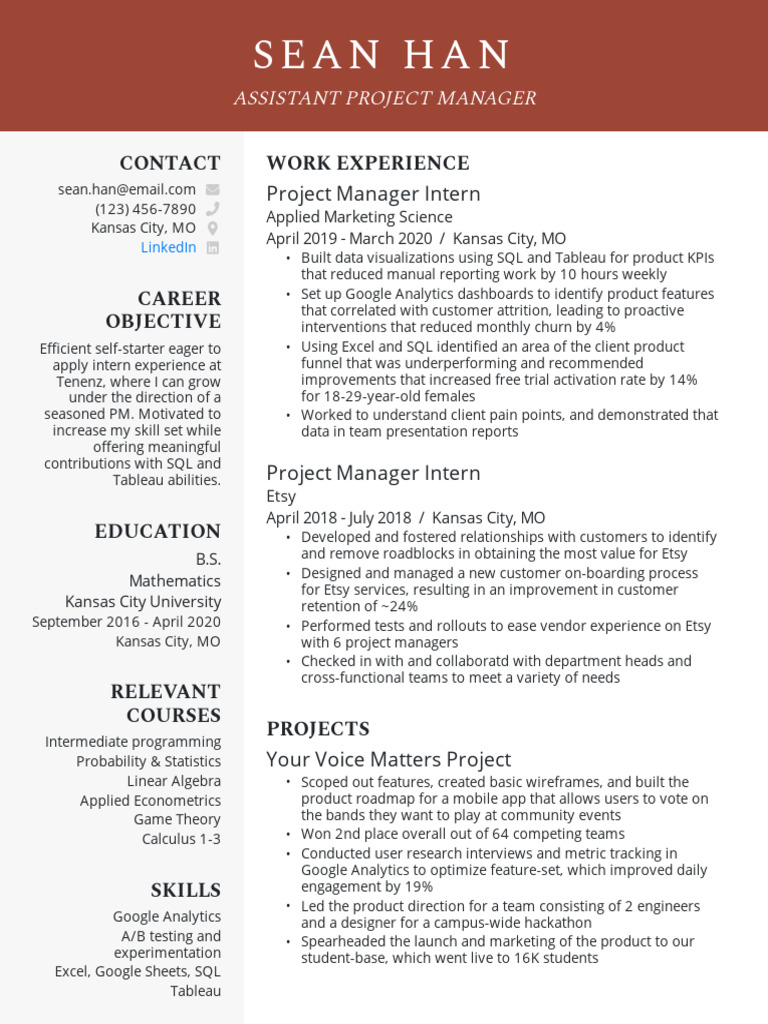 Assistant Project Manager Resume Example | PDF | Analytics | Business