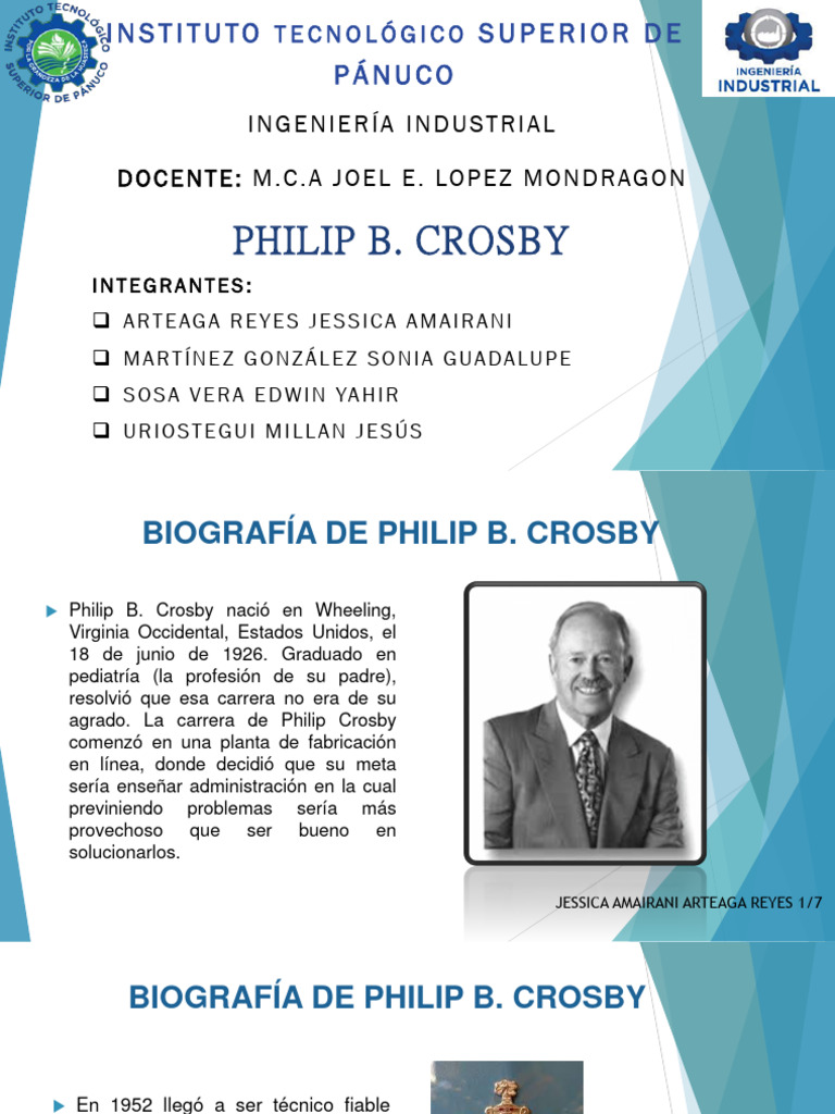 Biografía y Aportaciones de Philip Crosby | PDF | Calidad (comercial ...