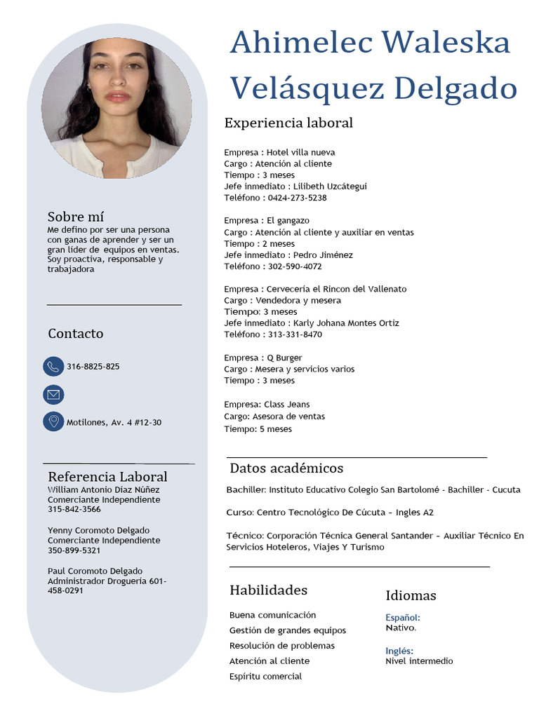 Hoja de Vida Ahimelec Formato Word | PDF | Industrias de servicio | Business