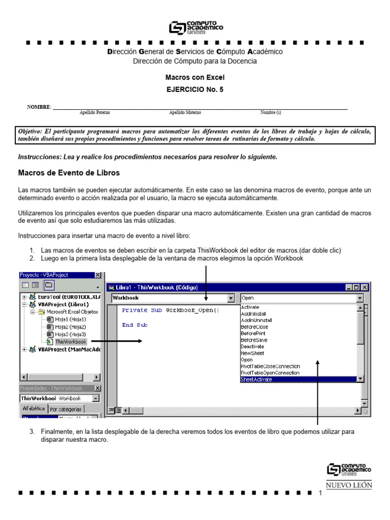 Ejer 5 Mac Exc | PDF | Macro (informática) | Microsoft Excel