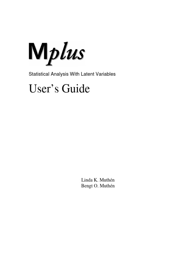 Mplus User Guide Ver - 7 - r6 - Web | PDF | Regression Analysis | Logistic Regression