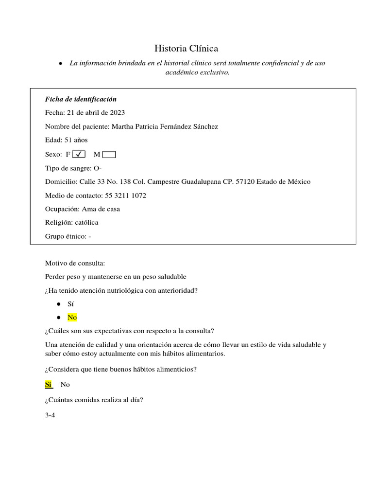 Historia Clínica y Formato SOAP | PDF | Lipoproteínas de baja densidad ...