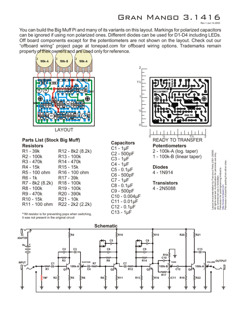 Tonepad Bigmuff | PDF | Electrical Circuits | Computer Engineering