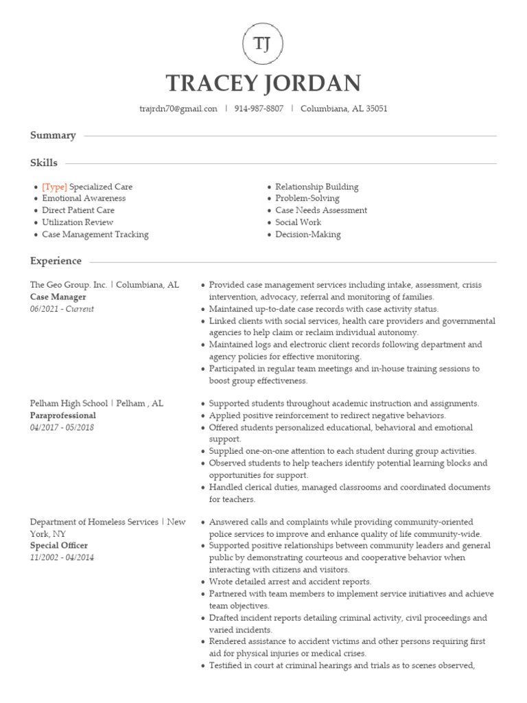 Tracey Jordan Resume | PDF | Teachers | Social Work