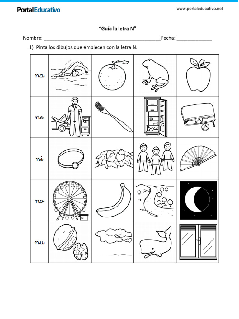 1b Guia Letra N | PDF