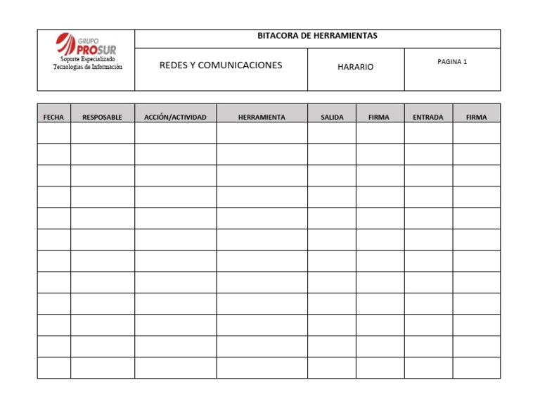 Bitacora Herramientas | PDF