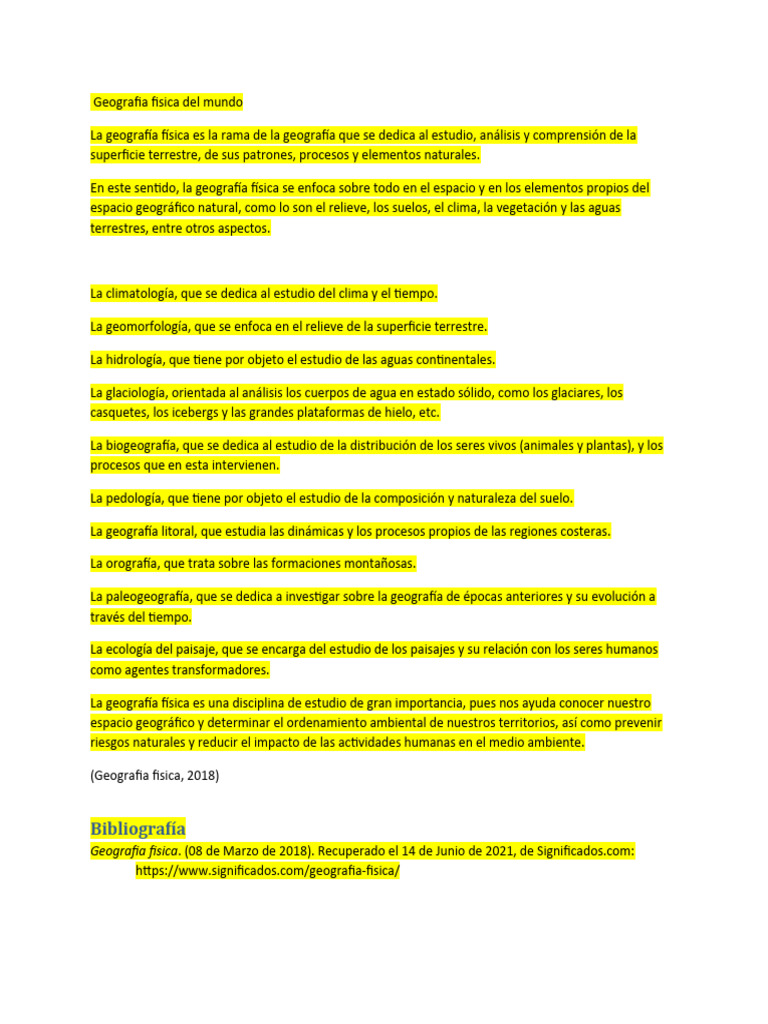 Geografía física y actividades económicas | PDF | Geografía Física ...