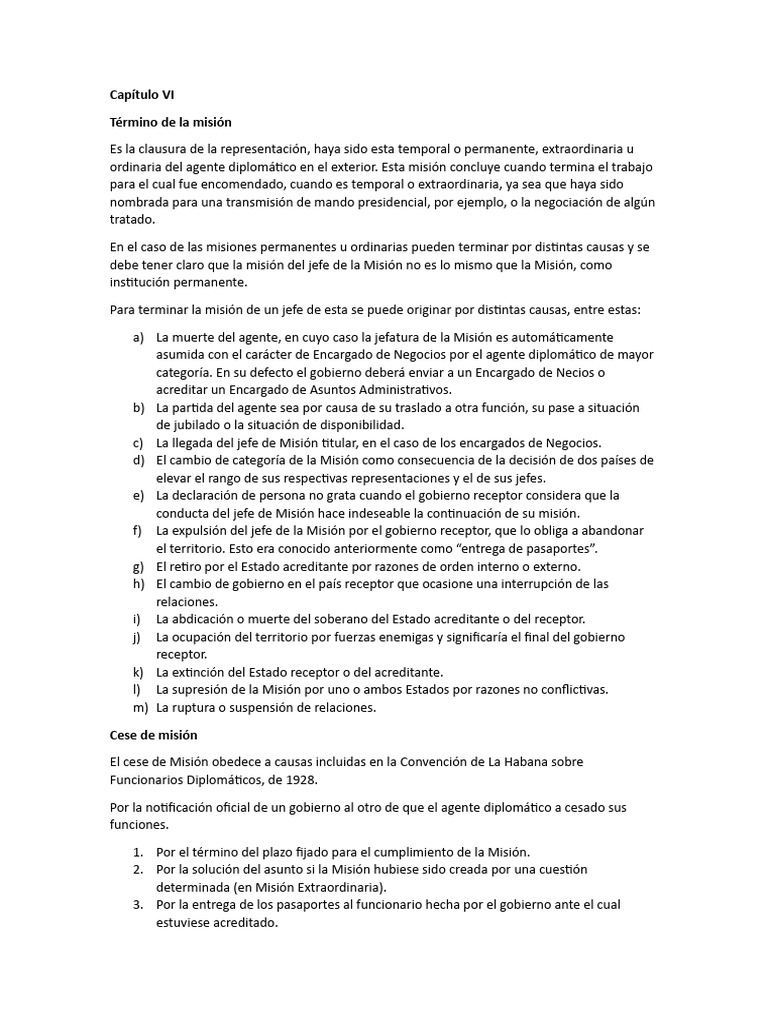 CAPITULO 6 RESUMEN Diplomacia | PDF | Diplomacia | Embajador