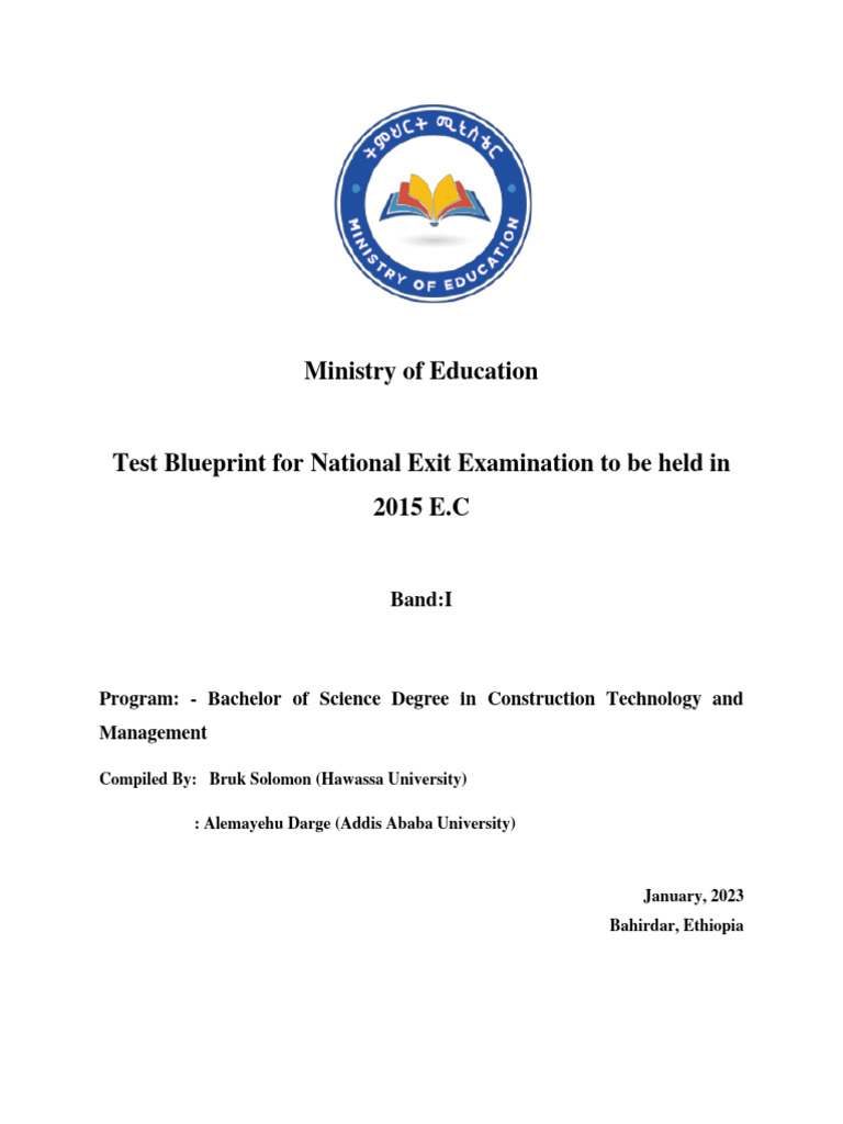 COTM EXIT EXAM BLUEprint Draft | PDF | Concrete | Learning