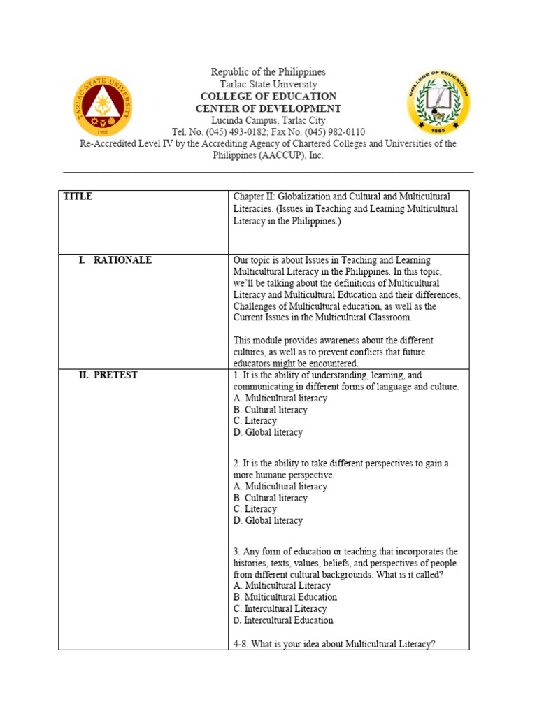 Multicultural Literacy Challenges in PH | PDF | Teachers | Literacy