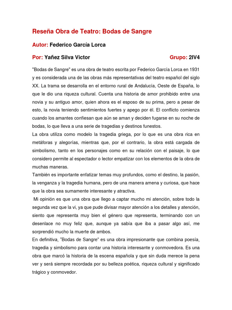 Reseñas Obras de Teatro de Clase de Español Cecyt 9 | Descargar gratis ...