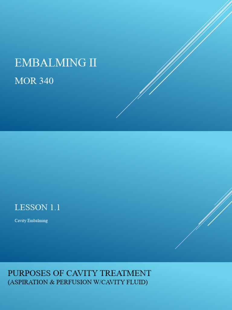 Cavity Embalming Techniques Explained | PDF