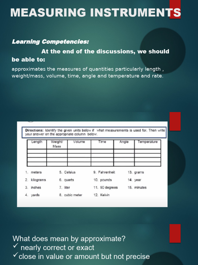 Measuring Instruments | PDF | Science & Mathematics