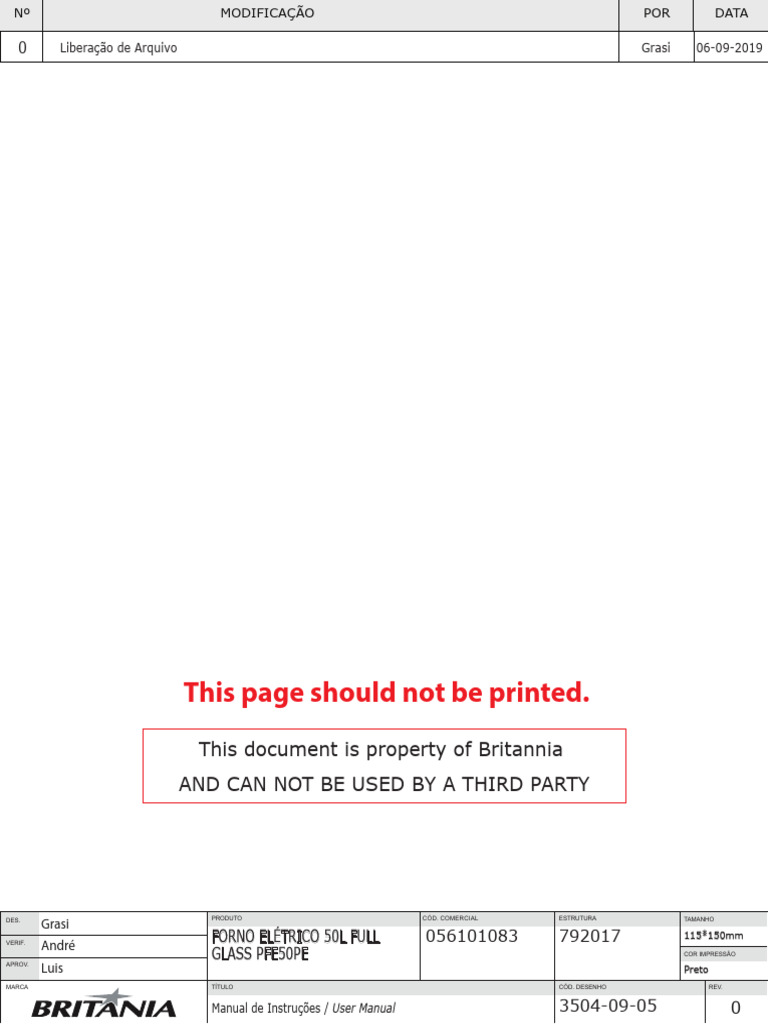 Manual Forno Eletrico Philco Full Glass 50L PFE50PE 56101083 | PDF ...