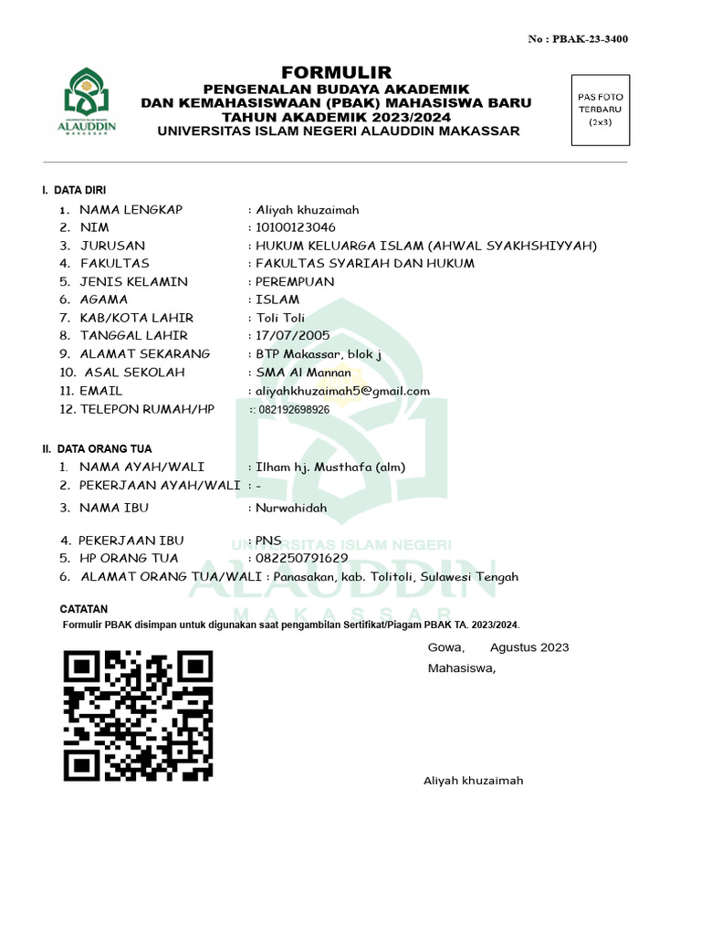PBAK2023 - 10100123046 - Aliyah Khuzaimah | PDF