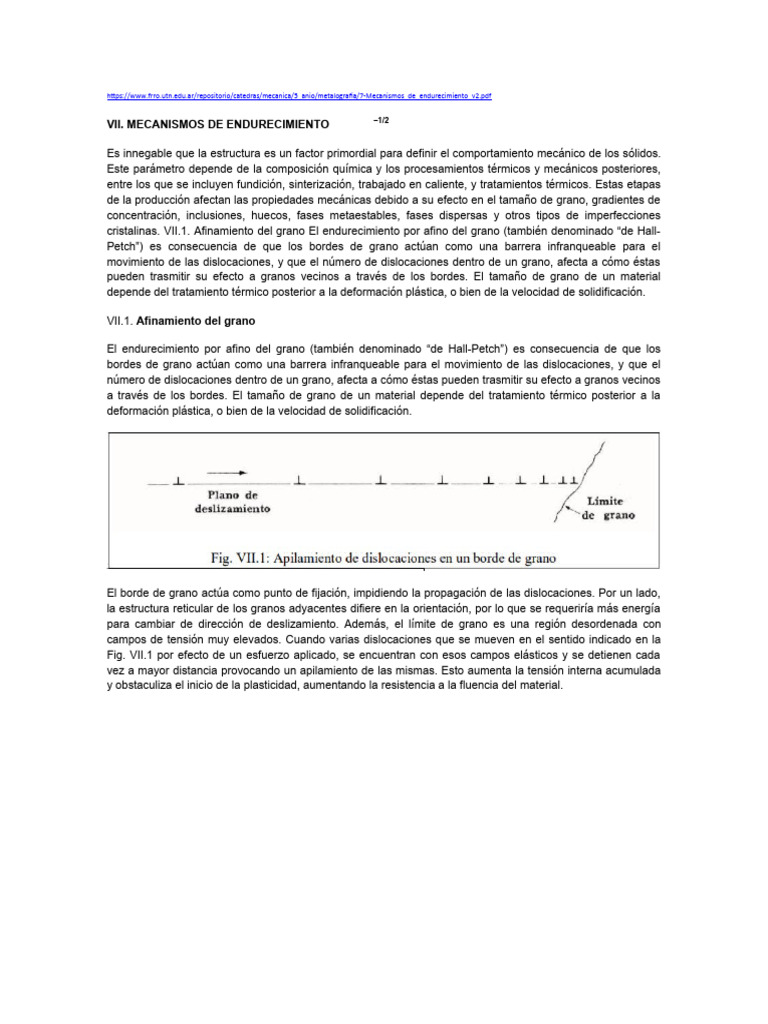 Edurecimiento Por Afino de Grano. Ecuacion Hall-Petch. | PDF ...