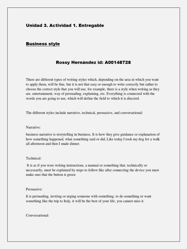 Unidad 3 Actividad 1 Entregable Rossy Ingles Tecnico | PDF