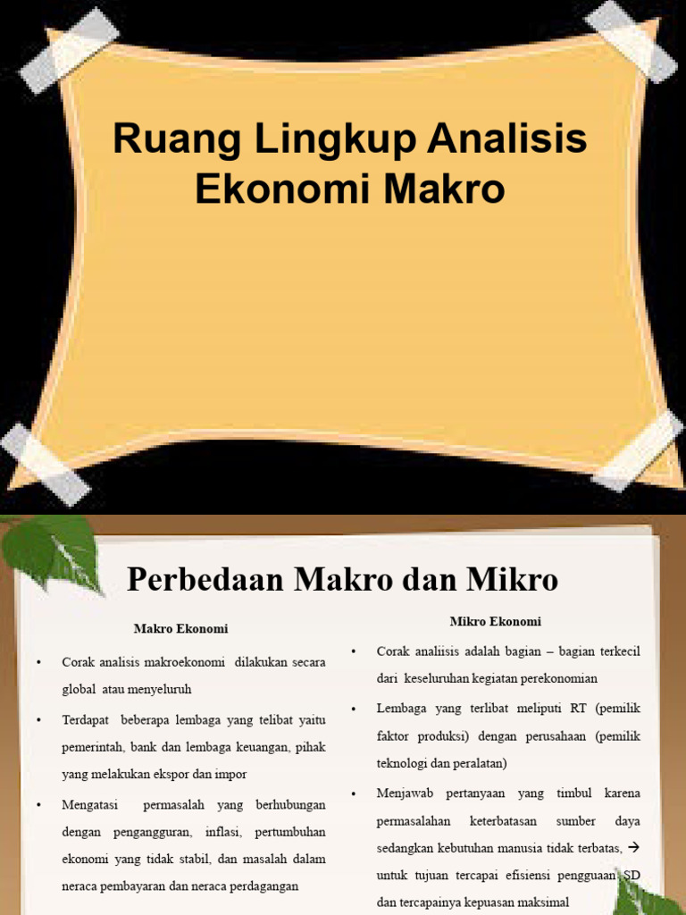 Ruang Lingkup Analisis Ekonomi Makro | PDF