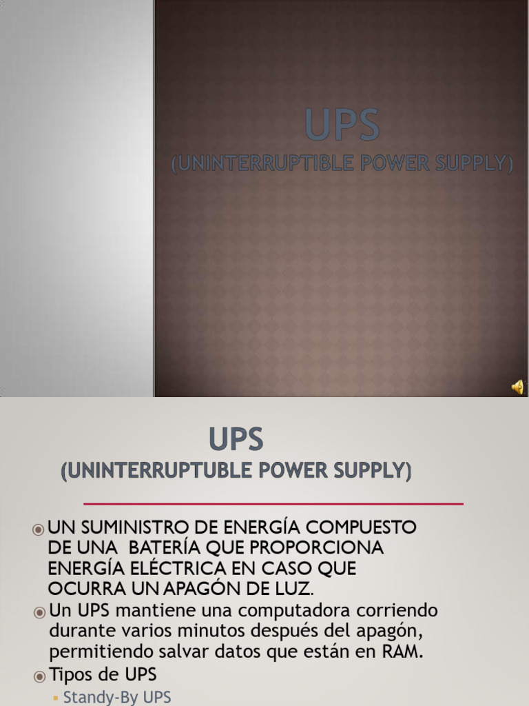 Funcionamiento y Tipos de UPS | PDF | Ingenieria Eléctrica | Ingeniería ...