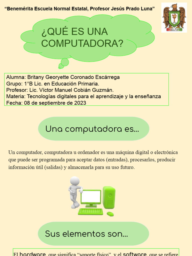 ¿Qué Es Una Computadora? | Descargar gratis PDF | Hardware de la ...