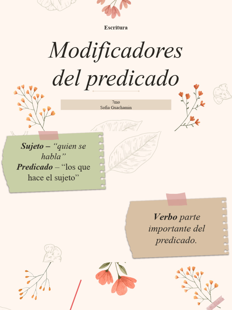 Modificadores Del Predicado 7C Corto 05-01-2022 | PDF