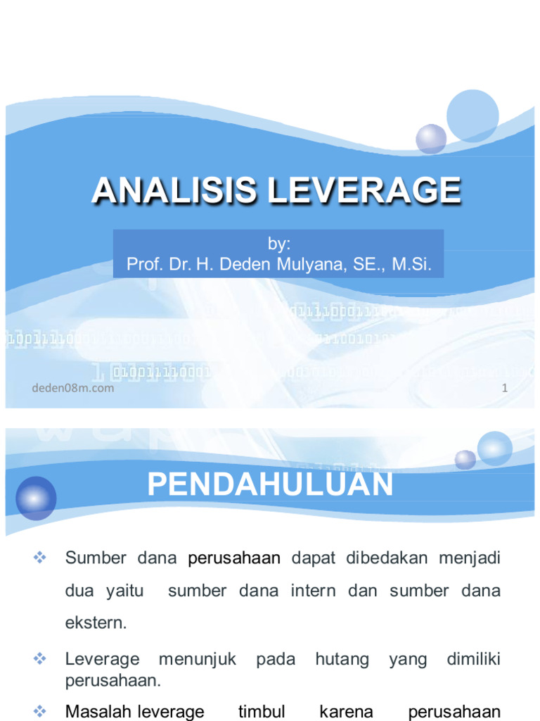 7 Analisis Leverage | PDF | Pengelolaan Keuangan & Uang | Hukum
