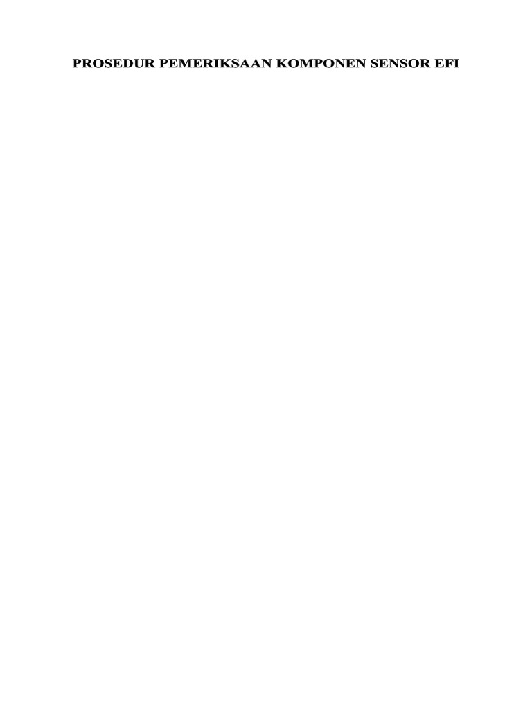 Prosedur Pemeriksaan Komponen Sensor Efi | PDF