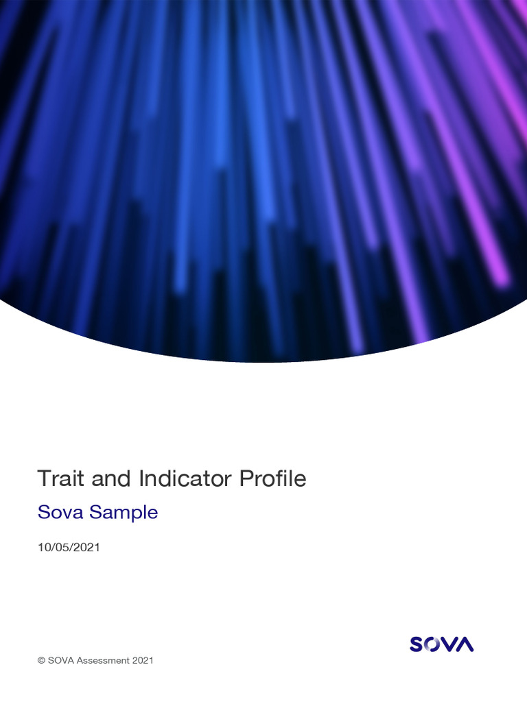 6113b18adc67833ee90ee7e0 SOVA Sample Trait and Indicator Profile | PDF ...