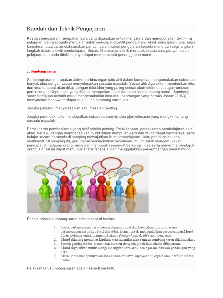 Kaedah Dan Teknik Pengajaran | PDF