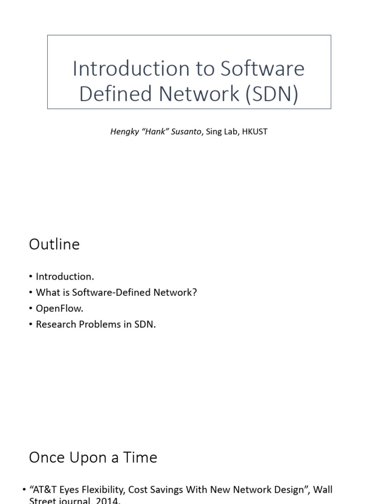 Software - Defined - Networking Prof. Hengky "Hank" Susanto | PDF | Computer Network | Network ...