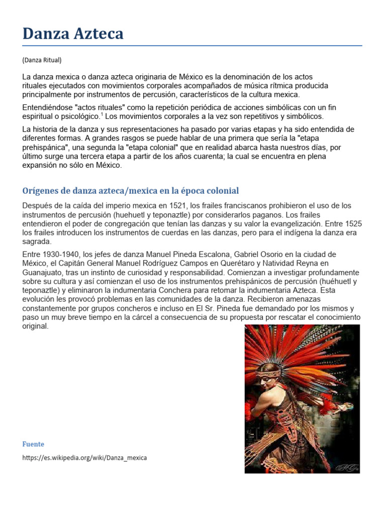 Danza Azteca | PDF