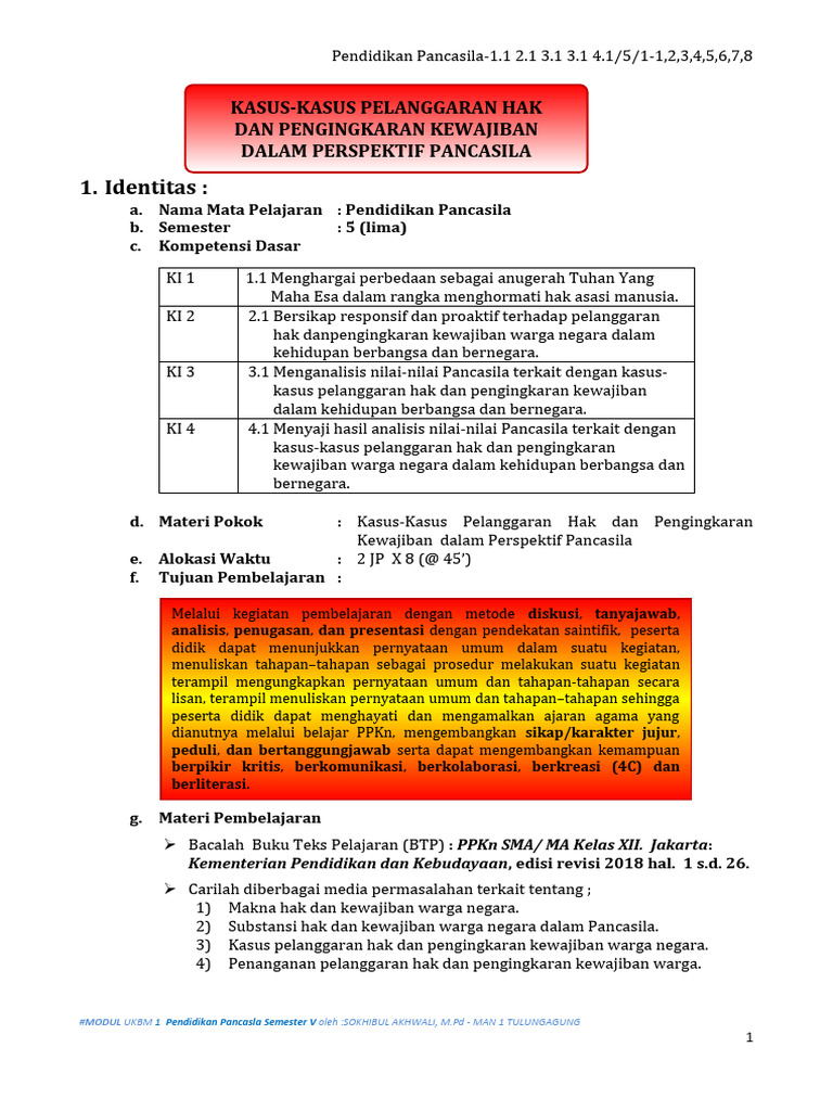 UKBM PPKN V.1 HAM | PDF | Filsafat | Sains & Matematika