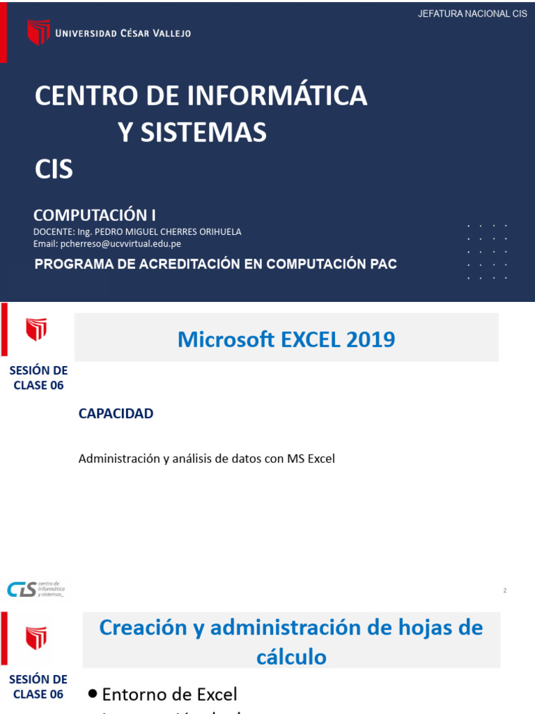 Guia de Clase de c1 - Sesion 6 | PDF | Microsoft Excel | Archivo de computadora