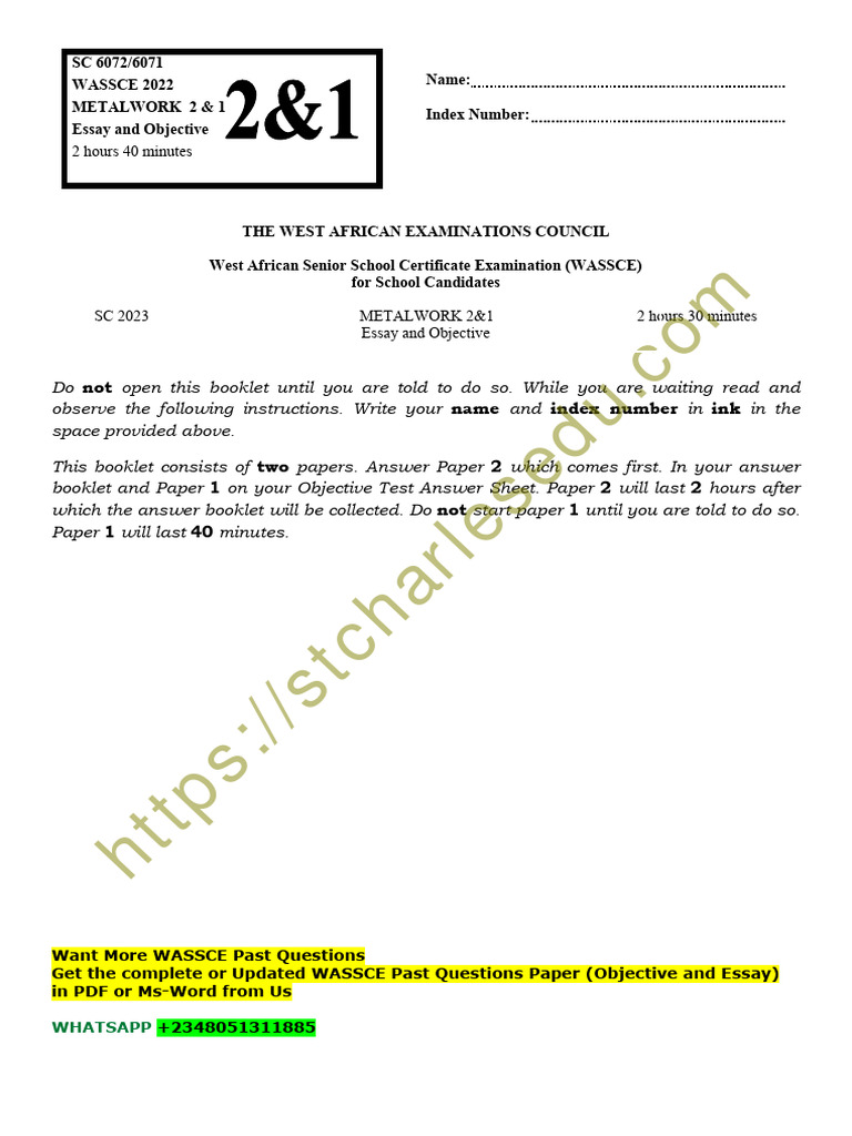 WAEC Metal Work Past Questions | Download Free PDF | Heat Treating ...