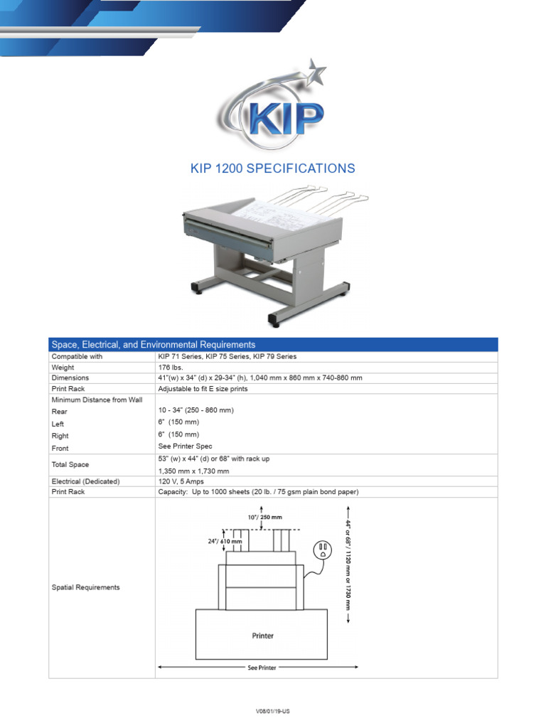 KIPStack Specs | PDF | Paper | Printer (Computing)