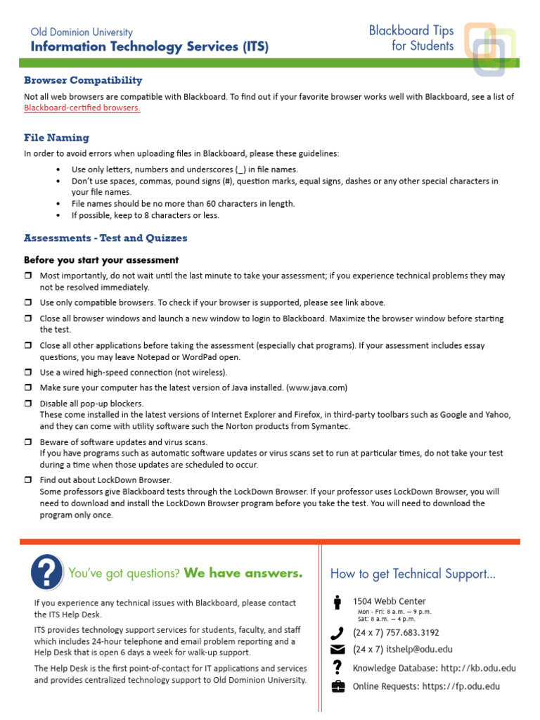 Blackboard Tips For Students | PDF | Computer Virus | Quiz