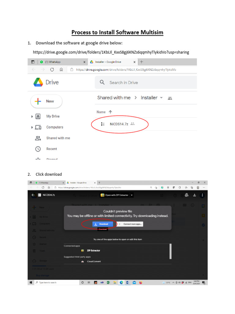 Process To Install Software Multisim | PDF