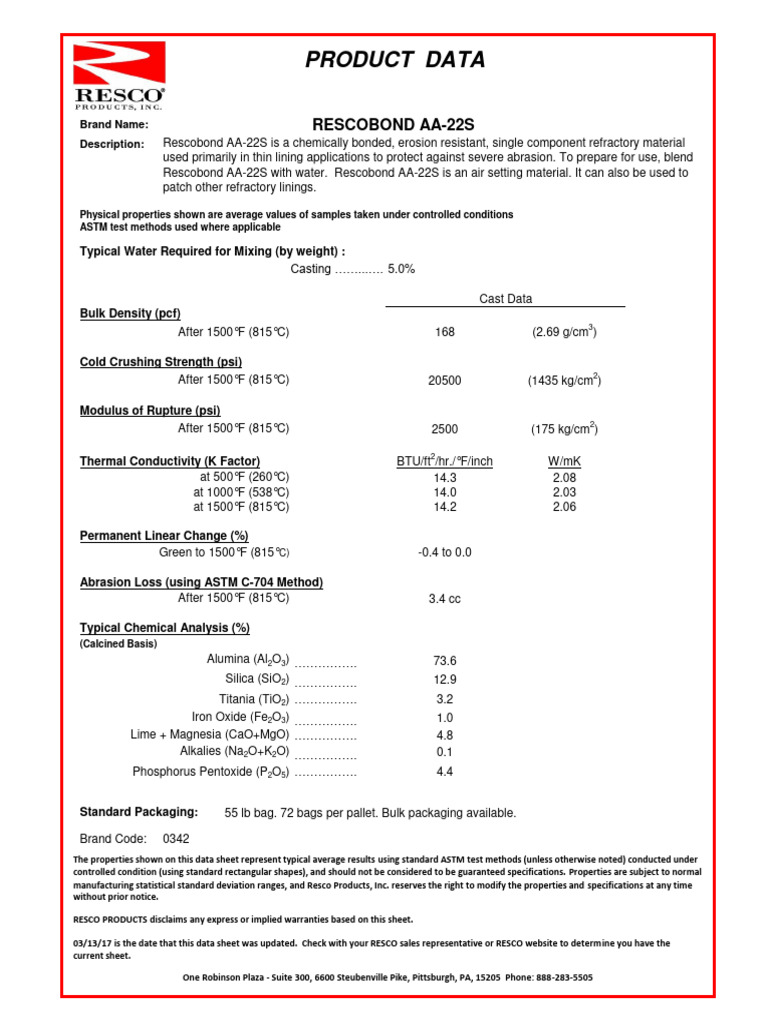 Rescobond Aa 22s | PDF