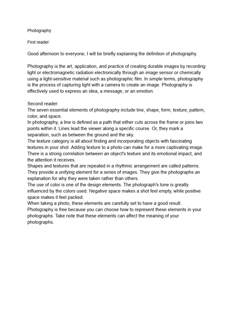 Understanding Photography Elements | PDF