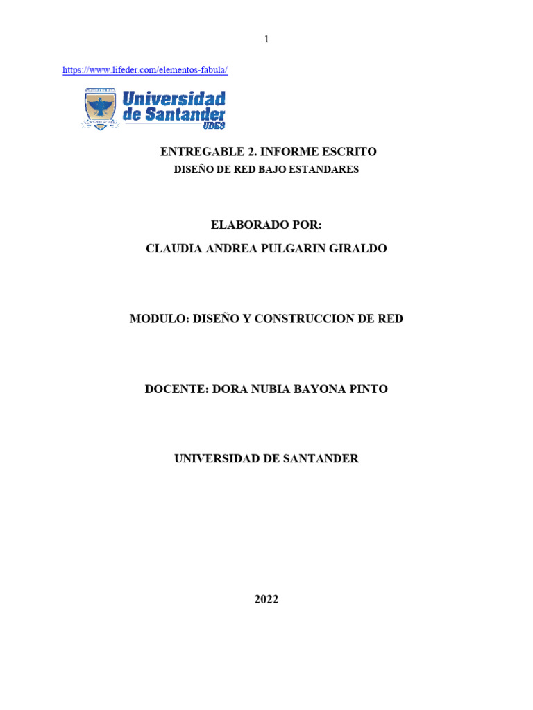 Entregable # 2 Diseño de Red | PDF