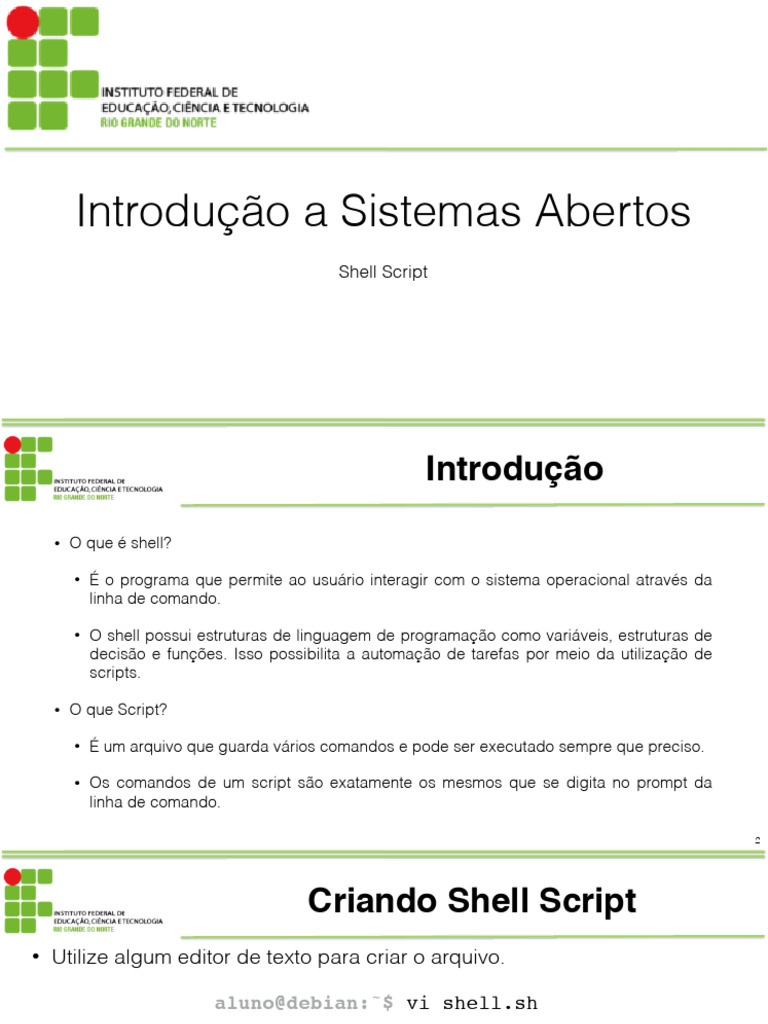 Shell Script Pdf Shell Informática Linguagem De Script 