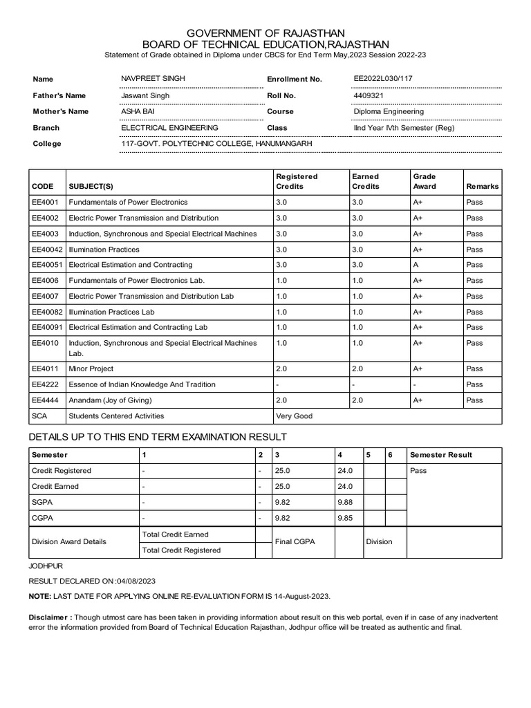 Mark Sheet | PDF