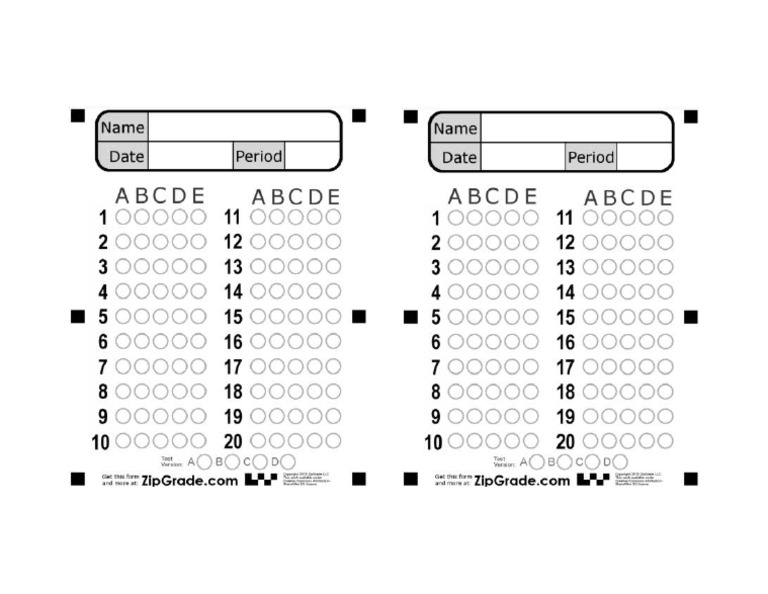 Hoja de Respuesta-Zipgrade | PDF